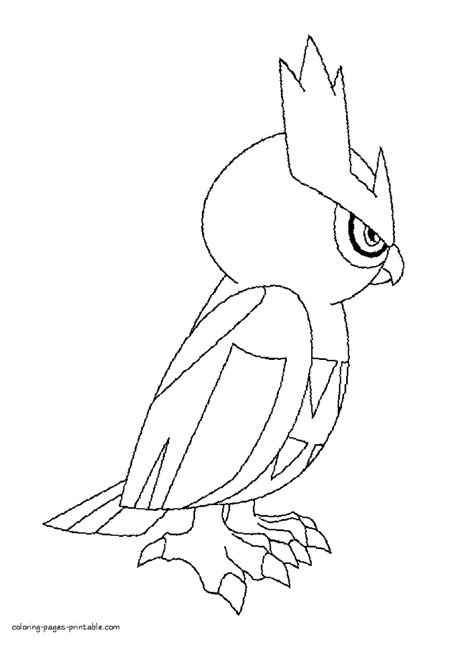 Pokemon Coloring Pages Noctowl Free Printable Coloring Pages The Best