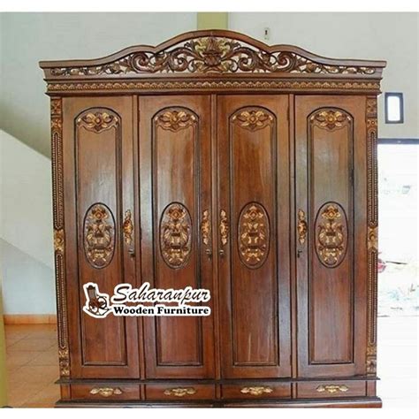 Wooden 4 Doors Teak Wood Royal Wardrobe Almirah With Locker At Rs