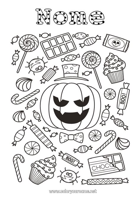 Pagina Da Colorare N Caramelle Zucca Halloween