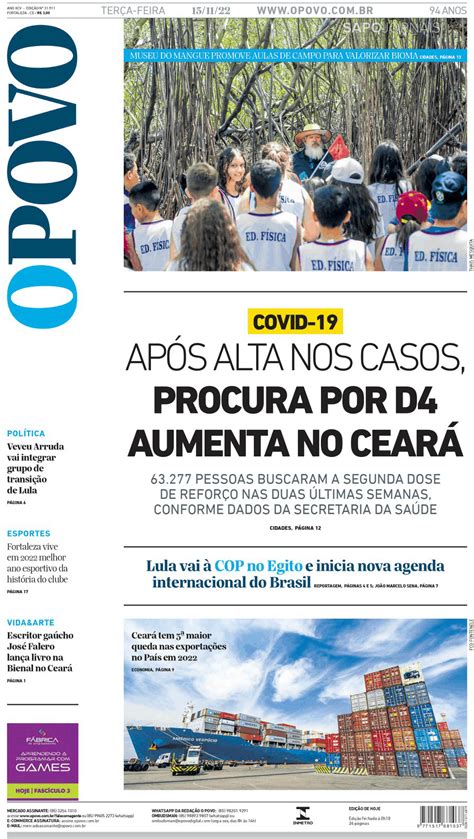 O Povo 15 nov 2022 Jornais e Revistas SAPO pt Última hora e