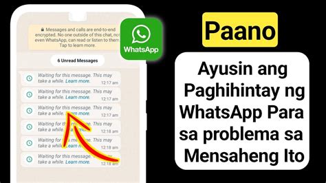 Paano Ayusin Ang Paghihintay Ng Whatsapp Para Sa Mensahe Na Ito