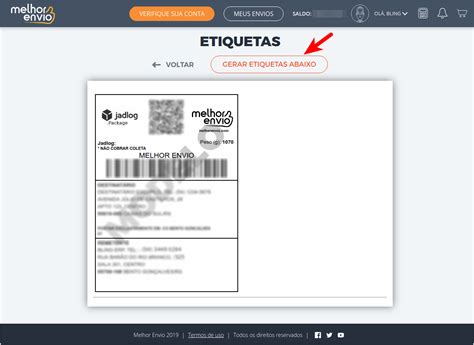 Etiquetas Da Log Stica Melhor Envio Bling