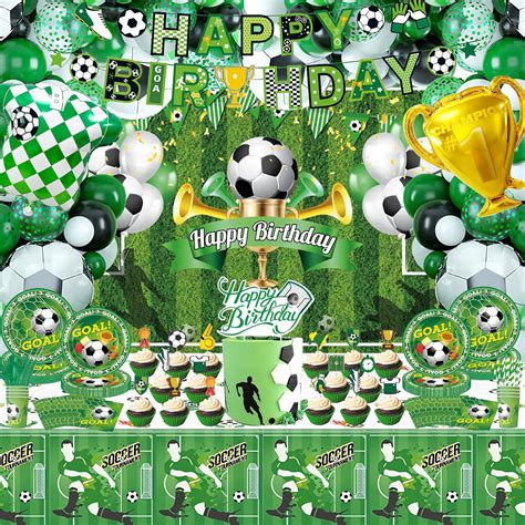 204 piezas de suministros de fiesta de fútbol decoraciones de fiesta