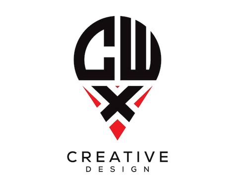 Diseño del logotipo de la forma de la letra CWX Vector Premium