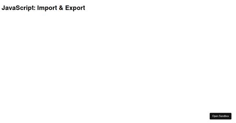JavaScript Import Export Codesandbox