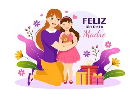 Ilustración de feliz dia de la madre con celebración de feliz día de la
