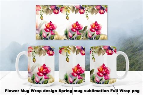 Flower Mug Wrap Design Spring Mug Graphic By Azdesign P Creative Fabrica