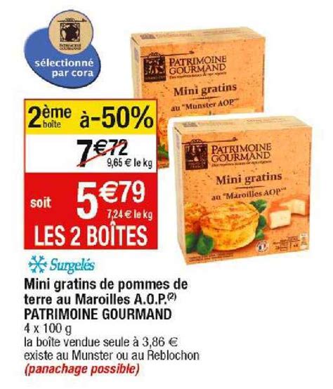 Promo Mini Gratins De Pommes De Terre Au Maroilles A O P Patrimoine