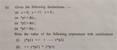 solved b ﻿given the following declarations