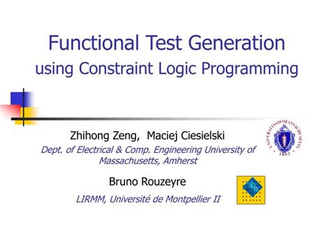 ppt functional test generation using constraint logic programming powerpoint presentation id