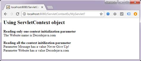 context initialization parameters