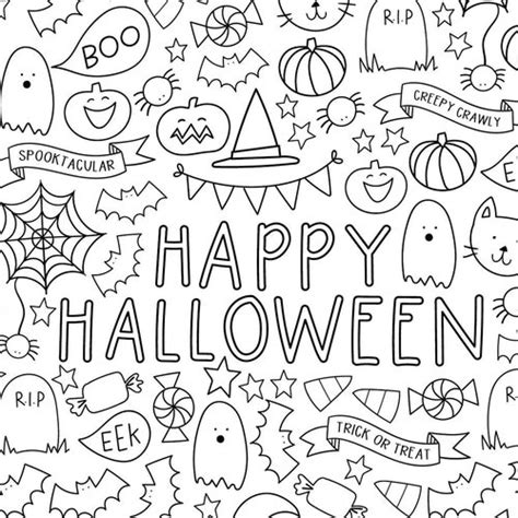 Halloween Doodle Coloring Pages