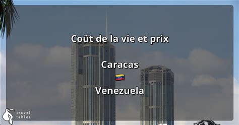 Coût de la vie et prix à Caracas Mise à jour juil 2023 TravelTables