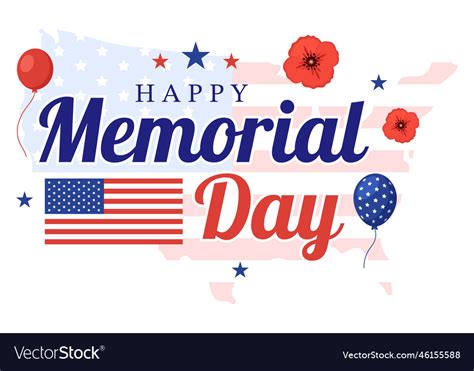 Memorial Day With American Flag Remember Vector Image