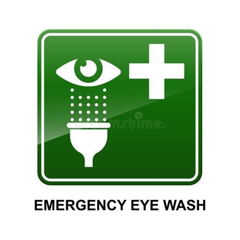 Aislante De La Muestra Del Lavado Del Ojo De La Emergencia En El Fondo