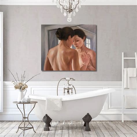 Original Art Hand Painted Sexy Beautiful Woman Nude Oil Painting