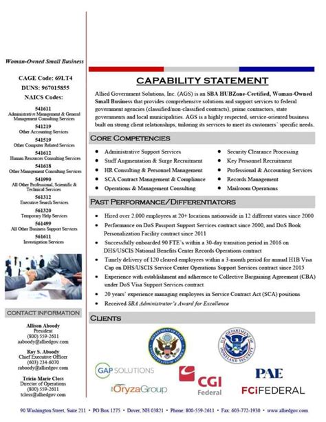 39 Effective Capability Statement Templates Examples ᐅ in