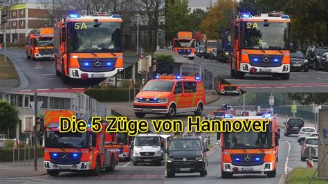 5 Züge von Hannover 5 Löschzüge der Berufsfeuerwehr Hannover