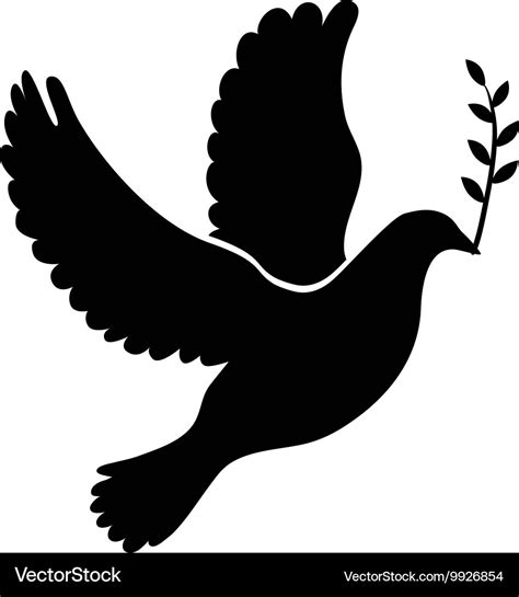 Dove Of Peace Simple Icon Flying Dove Of Peace Vector Image