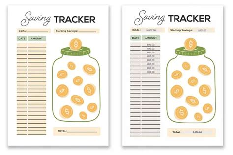 Free Savings Tracker With Auto Calculated Fields Frugal Fitz Designs