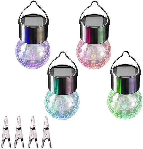 Maxxtek Solar Hanging Lights Decorative Crackle Ball Globe Lights