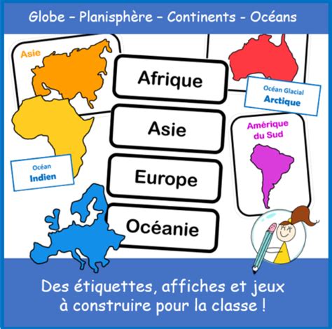 Continents Oc Ans Globe Planisph Re C Est L Mentaire Cycle