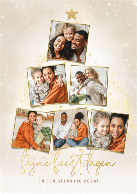 Moderne Fotocollage Kerstkaart Sterren Kaartje2go