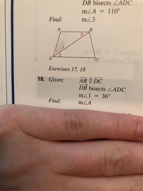 solved db bisects zadc mza 110° m23 find c omo exercises