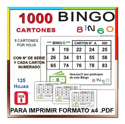 Cartones De Bingo En Pdf Para Imprimir