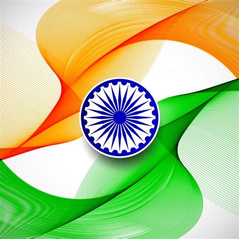 Fundo elegante do tema da bandeira indiana ondulada Vetor Grátis
