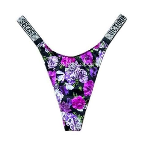 Victorias Secret Very Sexy Bombshell Bling Rhinestone Shine Straps Thong Panty Ebay