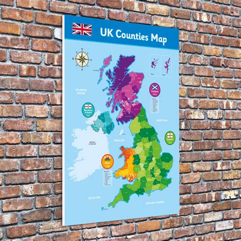 Uk Counties Map Geography Sign For Schools Free P P