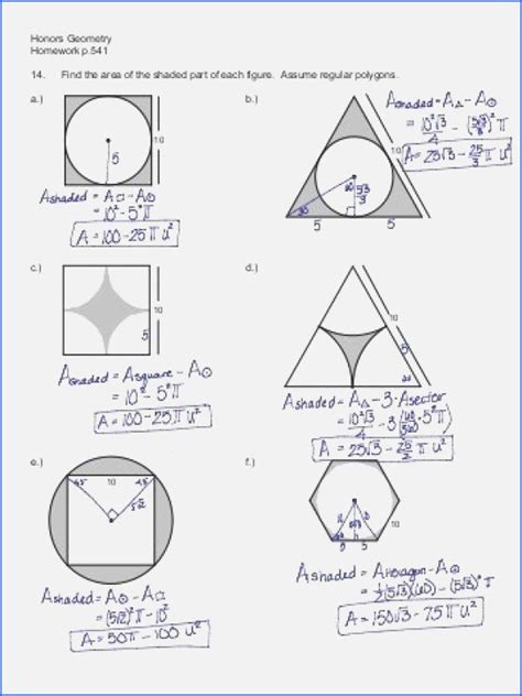Area Of Shaded Region Worksheet 7th Grade Pdf
