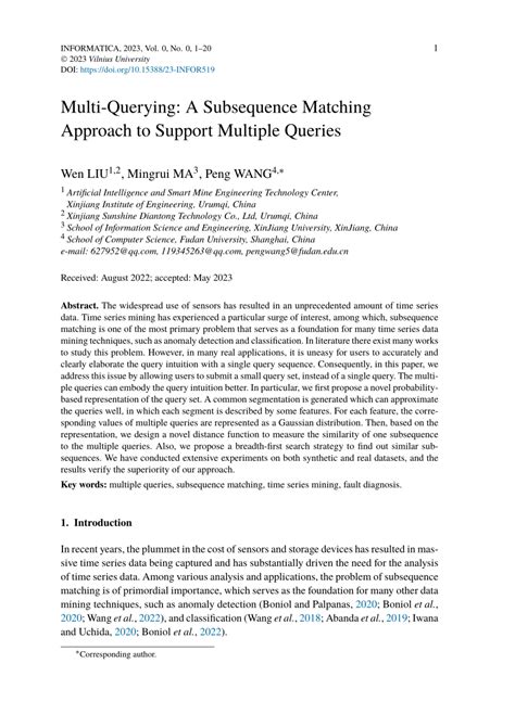 pdf multi querying a subsequence matching approach to support multiple queries