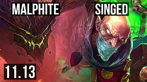 Malphite Vs Singed Top M Mastery Games Br Diamond
