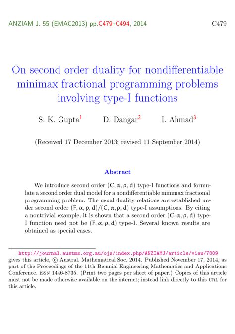 pdf on second order duality for nondifferentiable minimax fractional programming problems