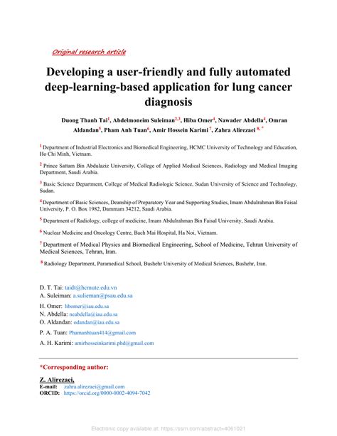 pdf developing a user friendly and fully automated deep learning based application for lung