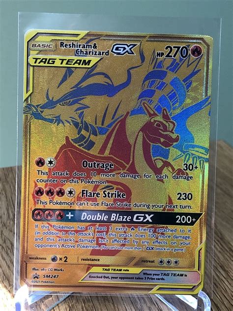 Mavin Reshiram Charizard GX SM247 Premium Pokemon Card Promo Gold
