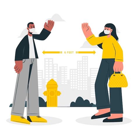 Ilustración del concepto de distanciamiento social Vector Gratis