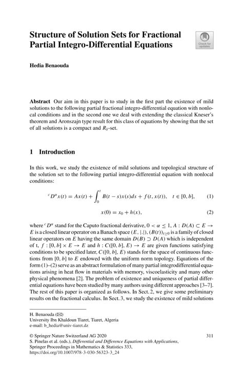 pdf structure of solution sets for fractional partial integro differential equations