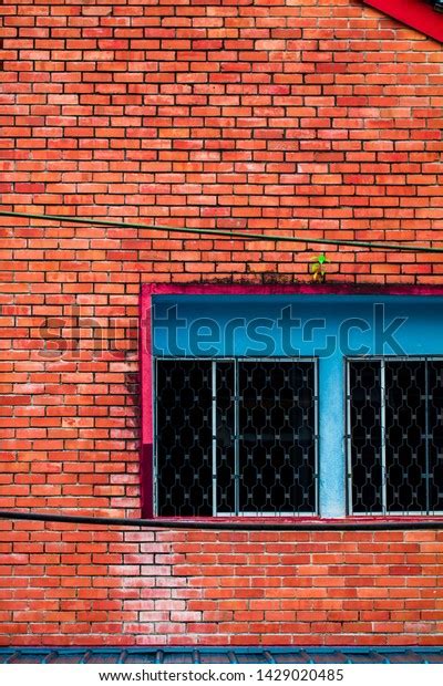 Naked Brick Wall Blue Window Frame Stock Photo Shutterstock