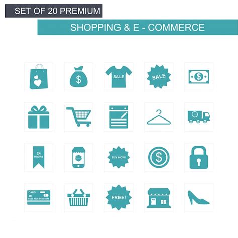 Premium Vector Shopping And Ecommerce Icons Set Blue