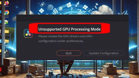 Da Vinci Resolve Software Showing Unsupported GPU Processing Mode