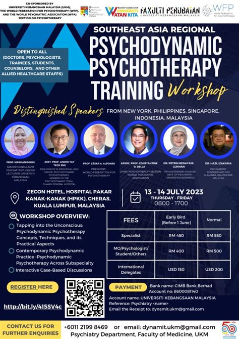 Psychodynamic Psychotherapy Therapy Training Workshop Jabatan Psikiatri