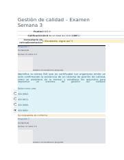 Gestión de calidad Examen Semana 3 docx Gestión de calidad Examen