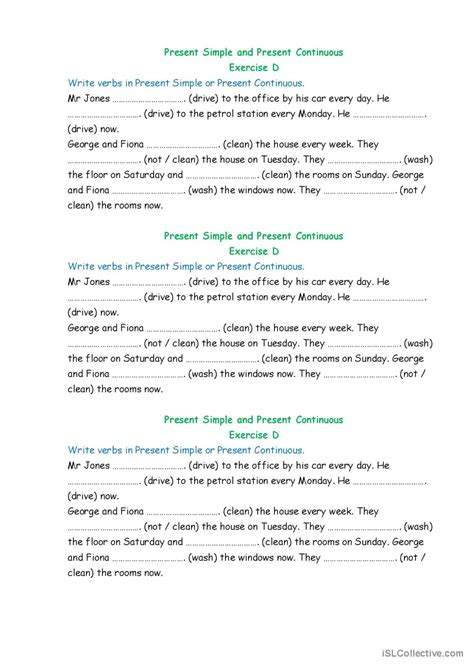 Present Simple And Present Continuou English Esl Worksheets Pdf Doc