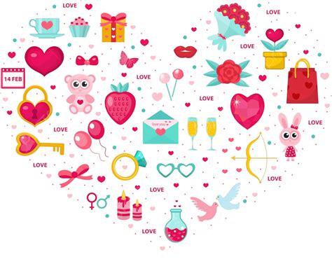 Valentines Day Heart Icon Set For Lovethemed Designs Vector Valentine
