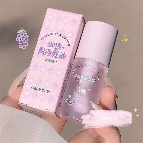 1PC Gege Bear Fruit Hydrating Plumping Lip Gloss Crystal Jelly Long