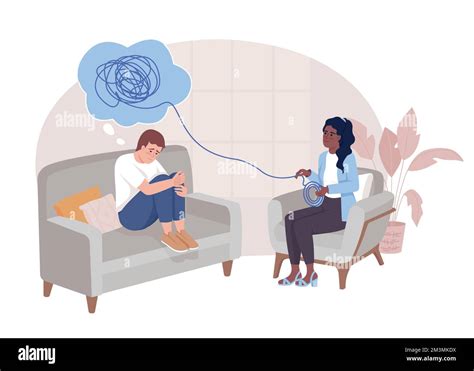 Therapy Session Flat Concept Vector Illustration Stock Vector Image