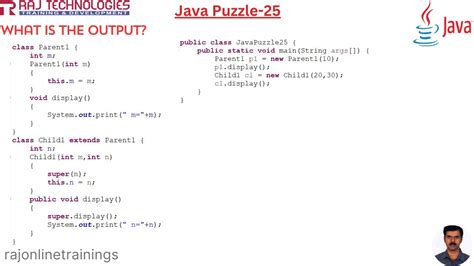 java puzzle 25 java tricky questions java interview questions rajonlinetrainings youtube